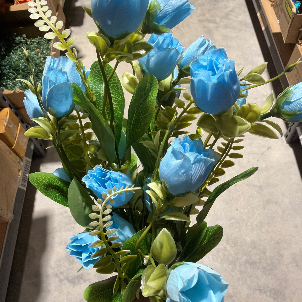 Rose Bud Bush - 7 Stems - Light Blue - 37406 | DecoExchange — DecoExchange®